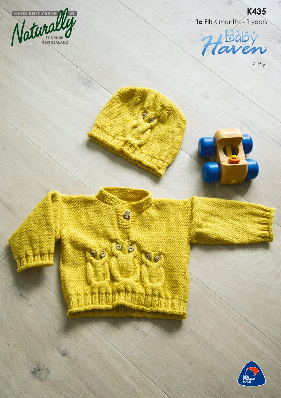 Naturally K435 4 ply Babies Sweater & Hat Pattern